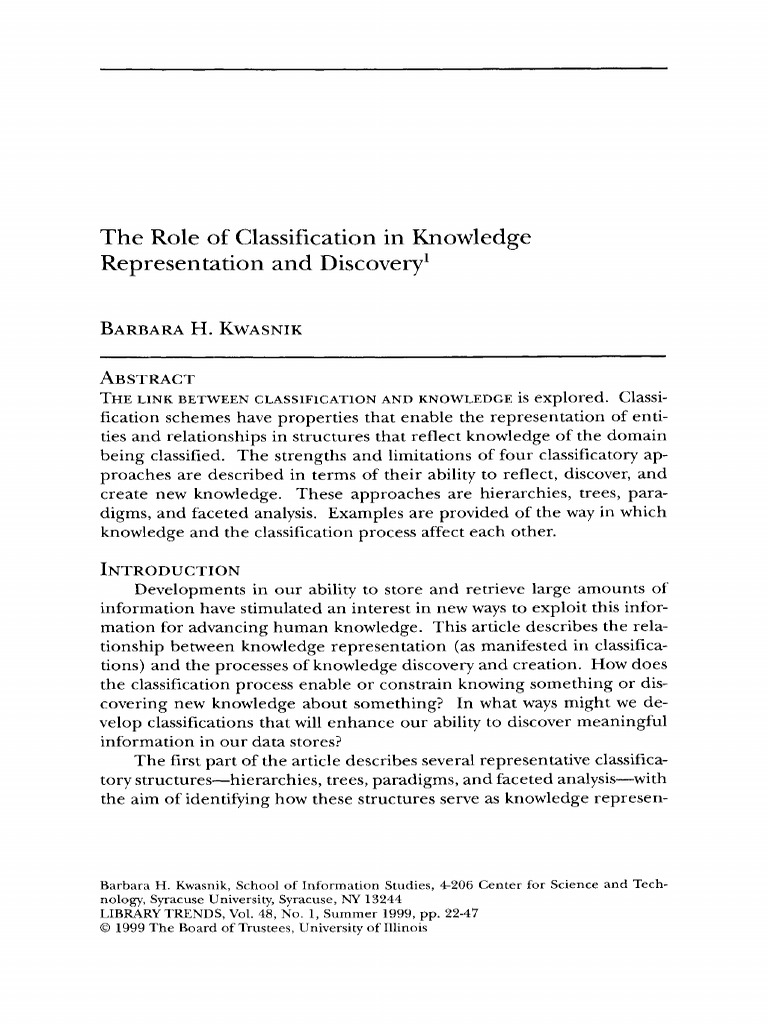Librarytrends Roles in Library Science | PDF | Hierarchy | Knowledge
