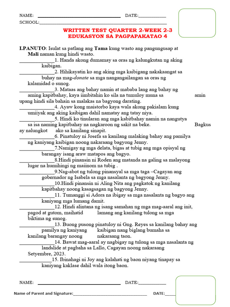 Quarter 2 Week 2-3-Set 1 | PDF