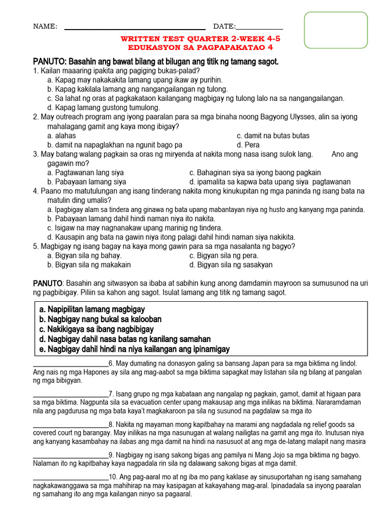 Quarter 2 Week 4-5 | PDF