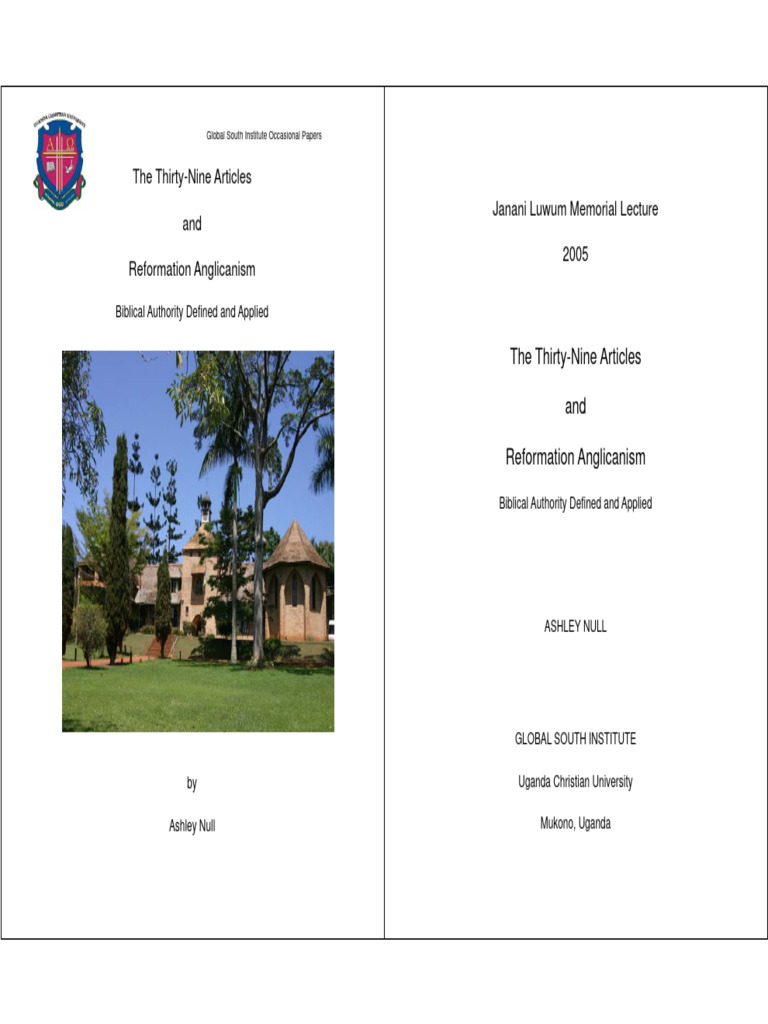 Ashley Null - 39 Articles and Reformation Anglicanism | PDF ...