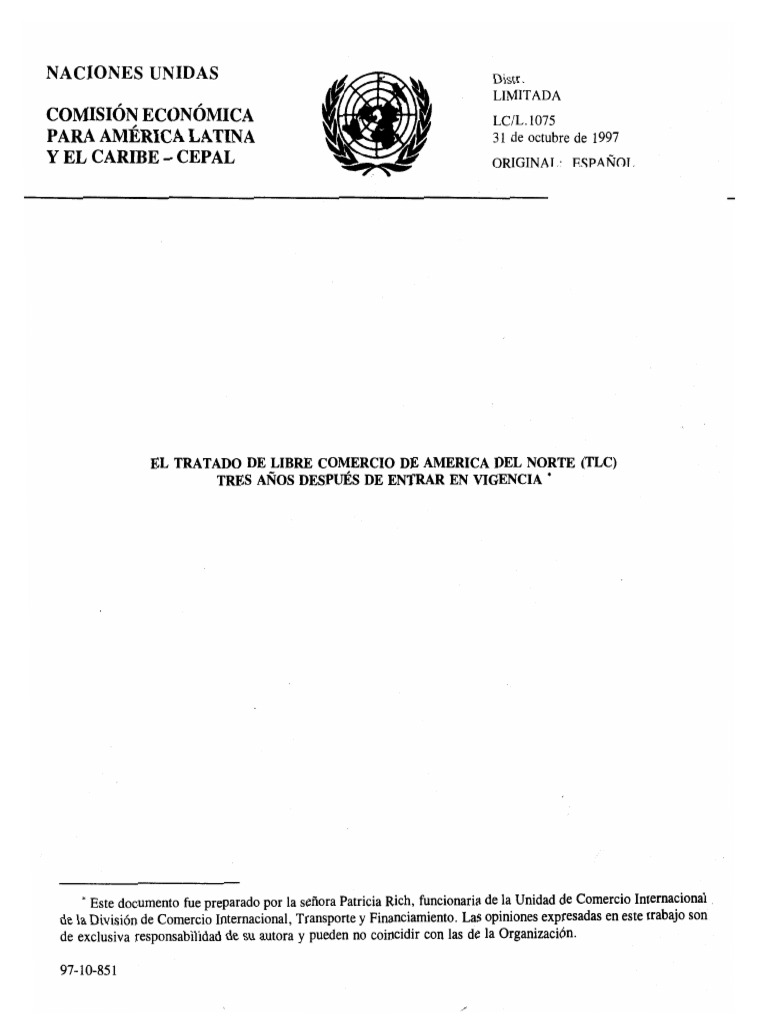 TLCAN - 3 Años Despues de Entrar en Vigencia | PDF | Tratado de Libre Comercio Norteamericano ...
