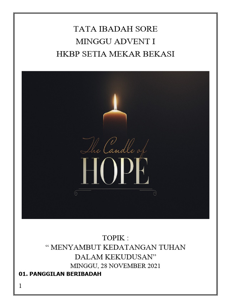 Tata Ibadah Sore Advent I - 28-11-2021 - Oke - Revisi | PDF | Agama ...