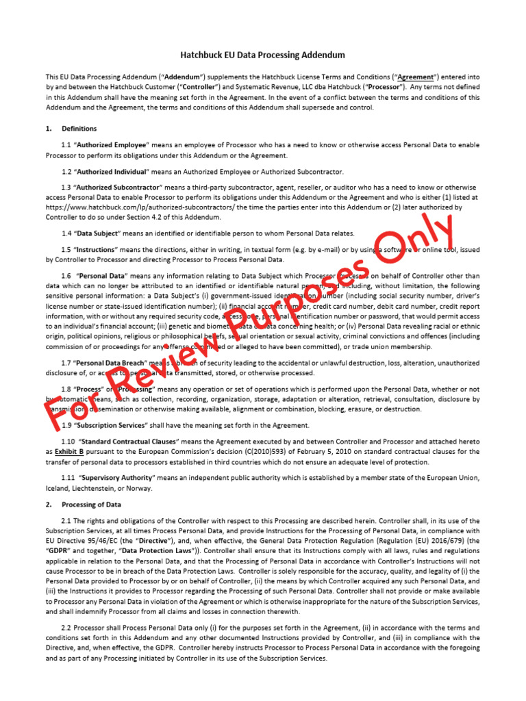 GDPR Sample Agreement | PDF | Private Law | Common Law