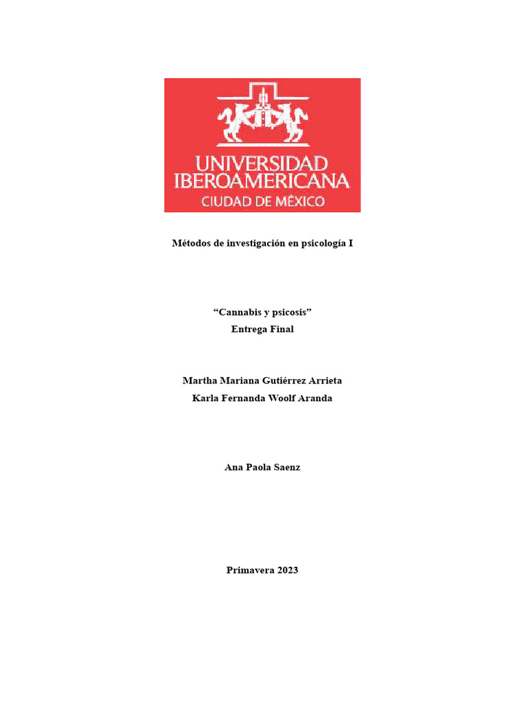 Cannabis y Psicosis Karla Woolf | PDF | Psicosis | Cannabis (Droga)