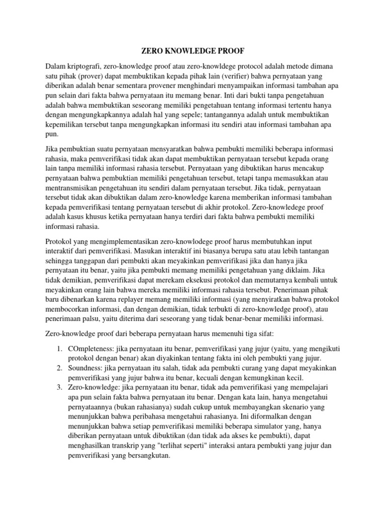 Memahami Zero-Knowledge Proof | PDF
