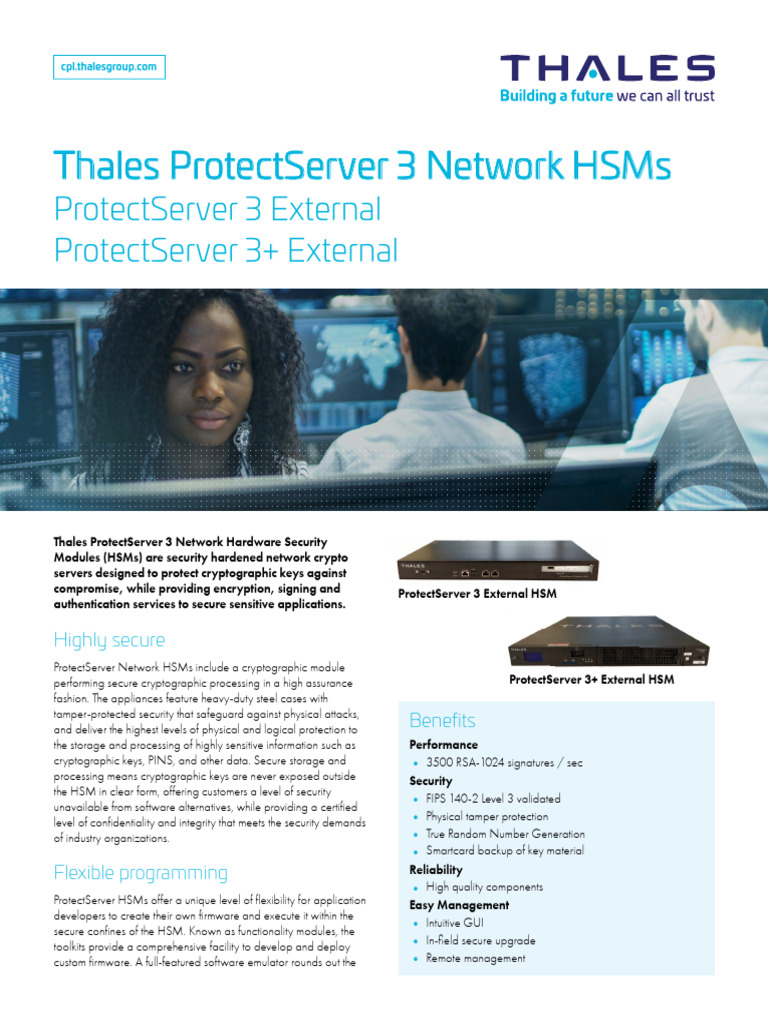 Thales Protect Server 3 Network Hsms PB | PDF | Cryptography | Security Engineering