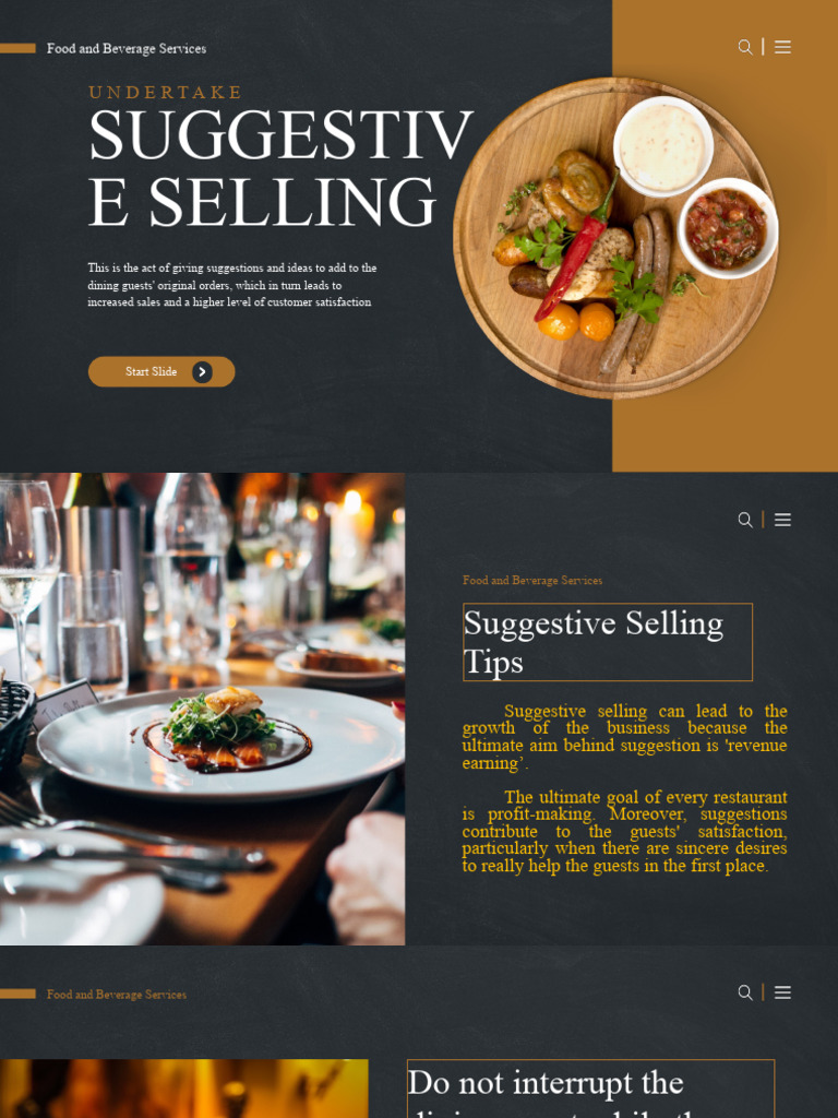 Suggestiv E Selling: Undertake | PDF | Restaurants | Menu