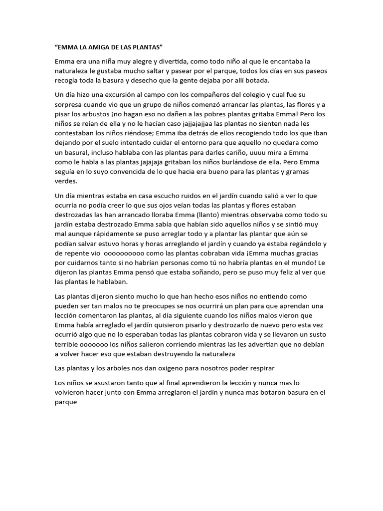 Emma La Amiga de Las Plantas | PDF | Plantas