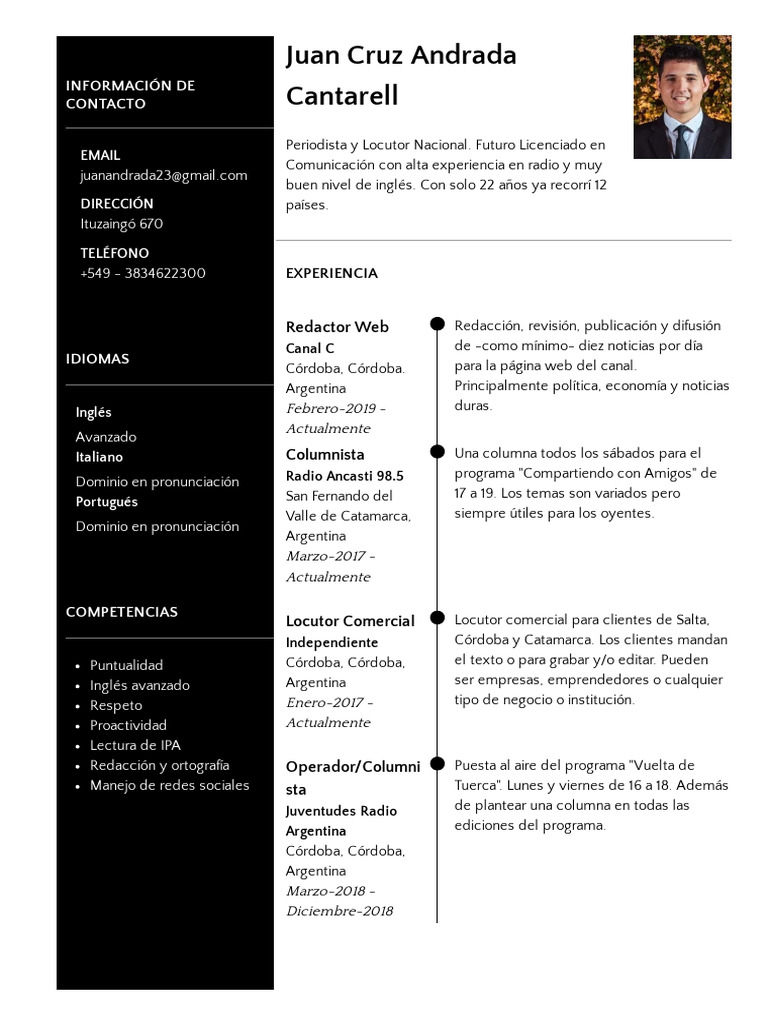 CV Juan Cruz Andrada - 2019 | PDF