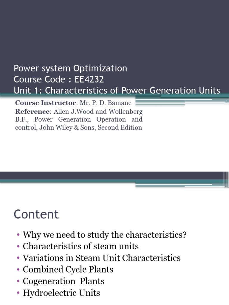 Characteristics of Power Generation Units | PDF | Steam | Cogeneration