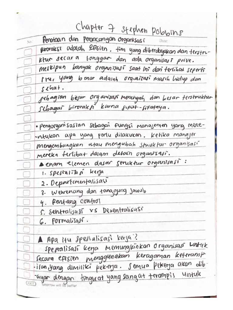 Rangkuman Chapter 7 Stephen Robbins Azizah Irhamnia Taufik Kelas R1E | PDF