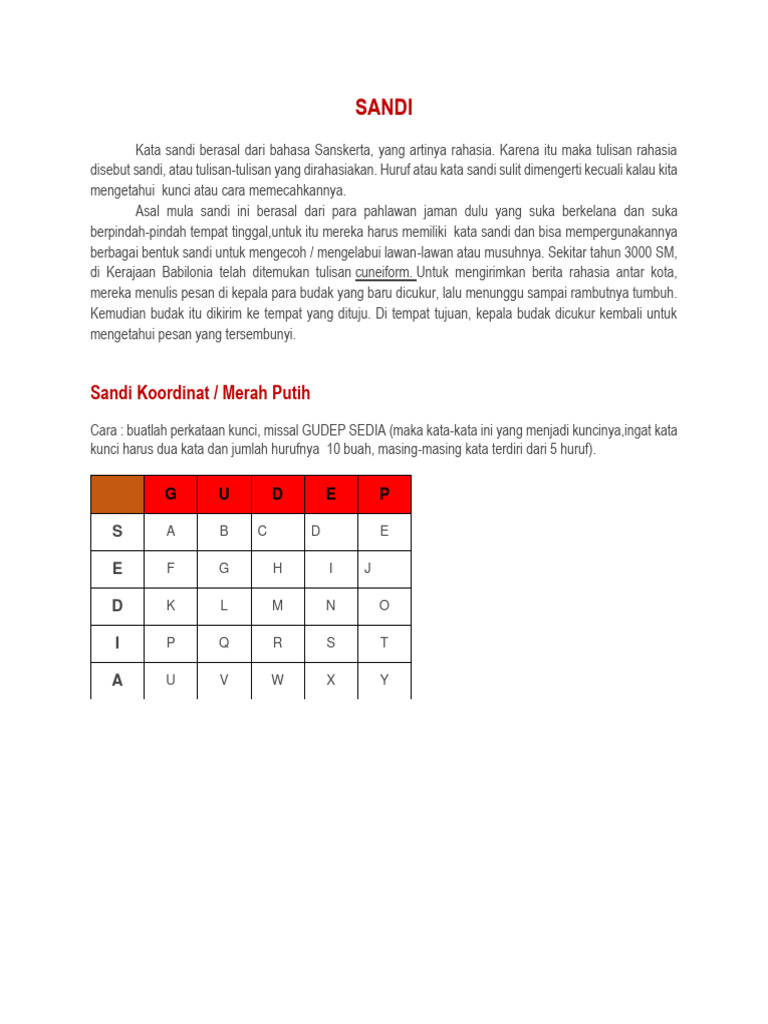 Sejarah dan Teknik Sandi | PDF