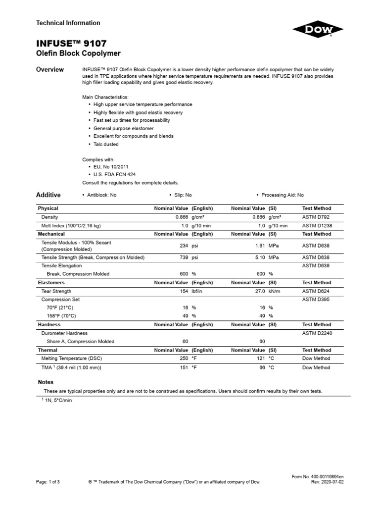 400 00119894en Infuse 9107 Lower Density Higher Performance Olefin ...