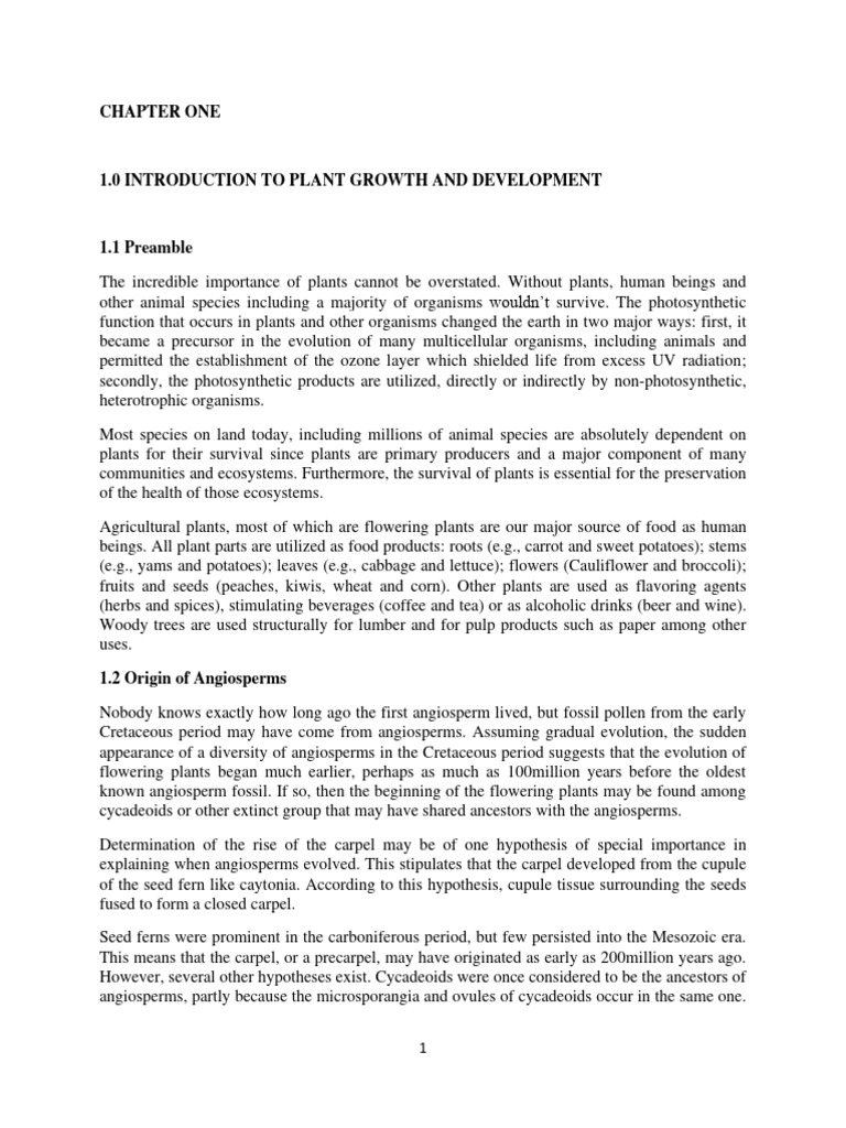 Chapter 1. Plant Growth and Development | PDF | Cellular ...