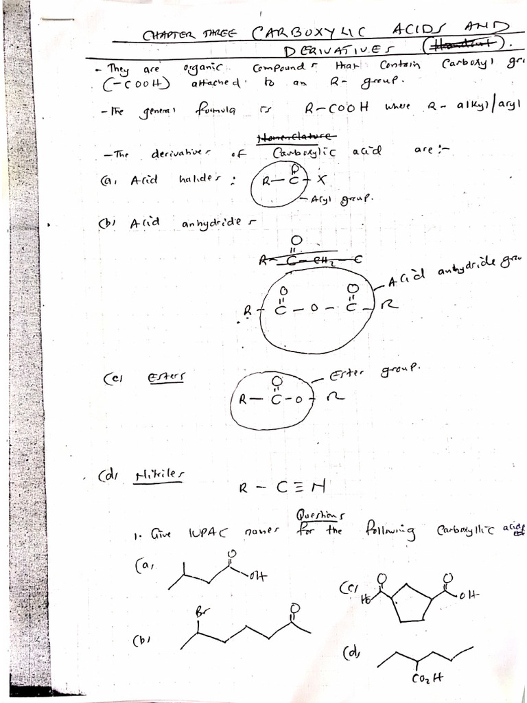 Chapter 3 Carboxylic Acids and Derivatives | PDF