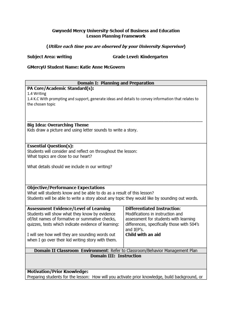 Kid Writting Lesson | PDF | Lesson Plan | Educational Assessment