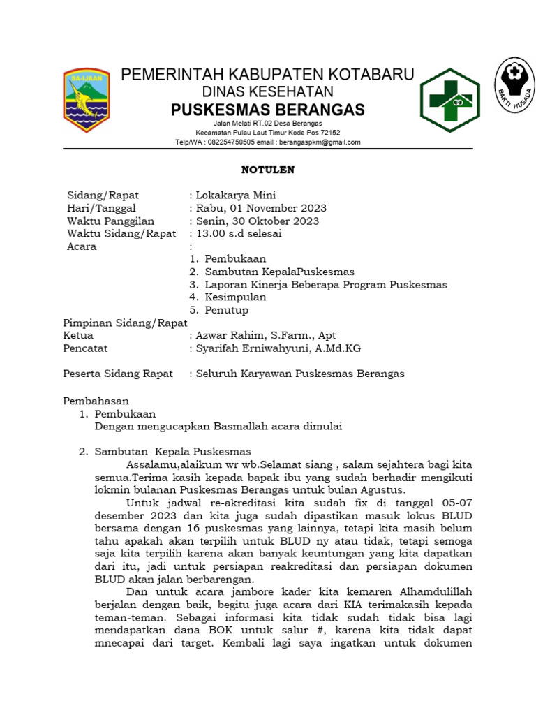 NOTULEN Oktober 2023 FIX | PDF