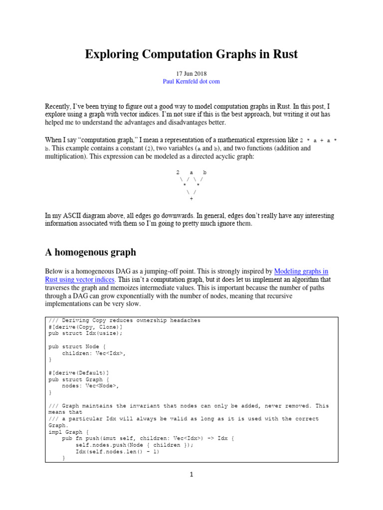 Exploring Computation Graphs In Rust Pdf Vertex Graph Theory Mathematical Logic