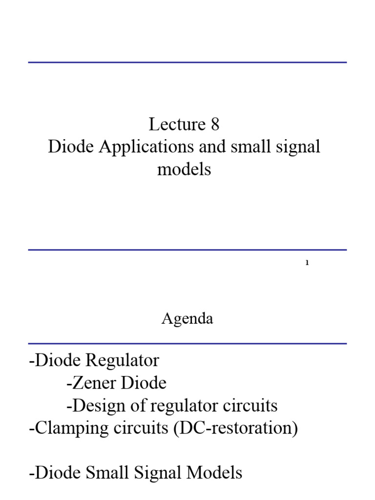IE F10 Lecture8 | PDF | Diode | Electrical Network