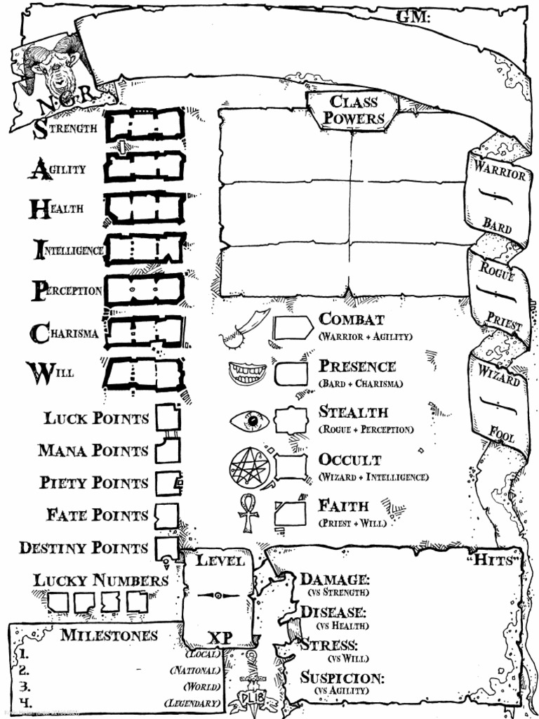 Neoclassical Geek Revival Character Sheet | PDF