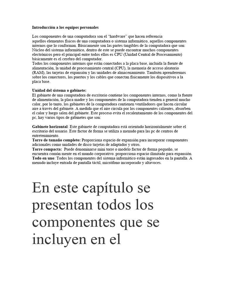 Componentes de Una Computadora Milu | PDF | Hardware de la computadora ... Componentes de Una Computadora Milu | PDF | Hardware de la computadora ...