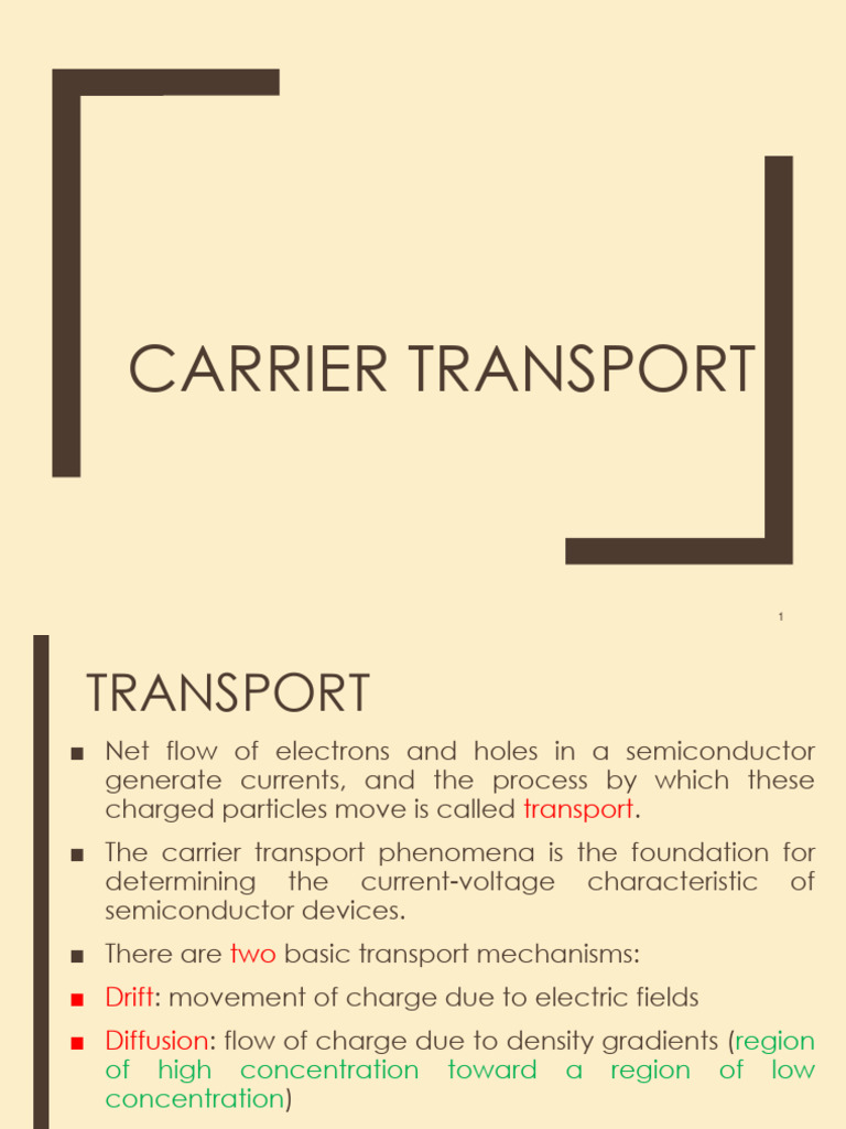 Fundamentals of Carrier Transport | PDF | Electrical Resistivity And ...