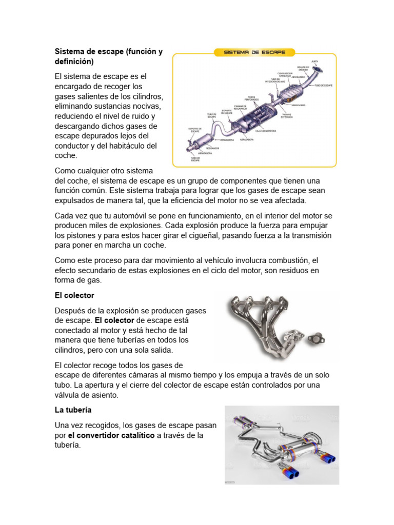 Sistema de Escape | Descargar gratis PDF | Catálisis | Coche