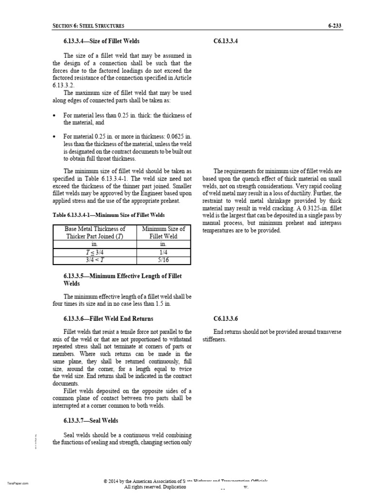 Aashto Excerpt Bridge Specification | PDF | Construction | Welding