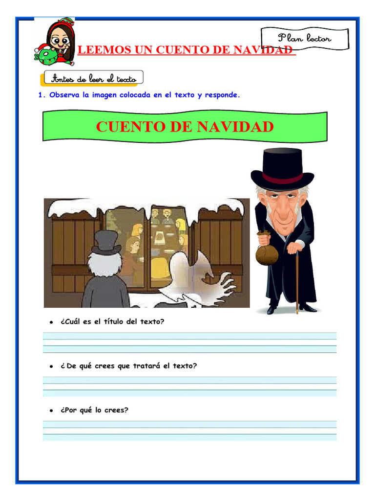 E12 Ficha D4 Plan Lector Leemos Un Cuento de Navidad | PDF | Ebenezer ...