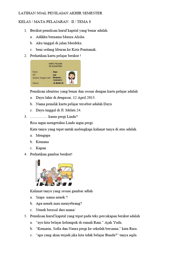 Latihan Soal Pat Tema 8 2 | PDF