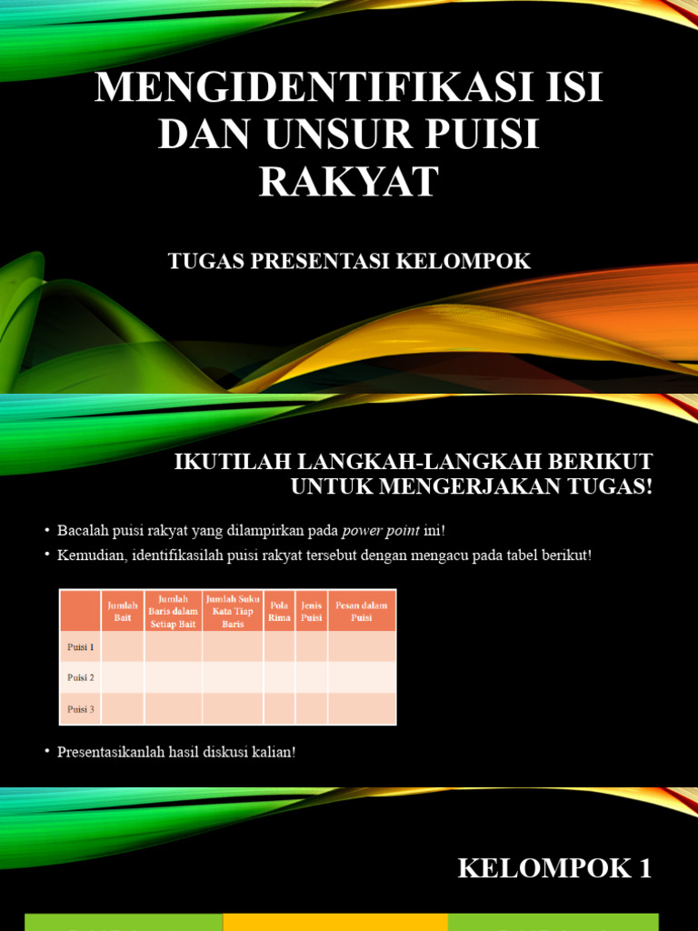 Tugas Mengidentifikasi Isi Dan Unsur Puisi Rakyat | PDF