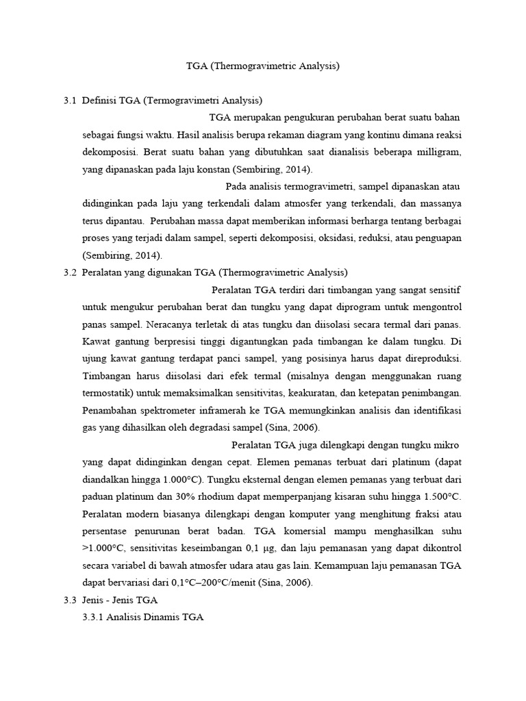TGA (Thermogravimetric Analysis) | PDF | Sains & Matematika