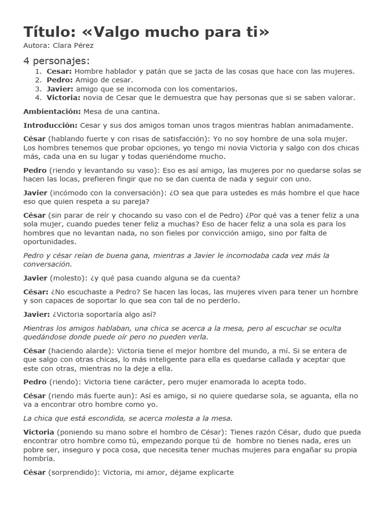 Guiones Teatrales para Adolescentes | PDF