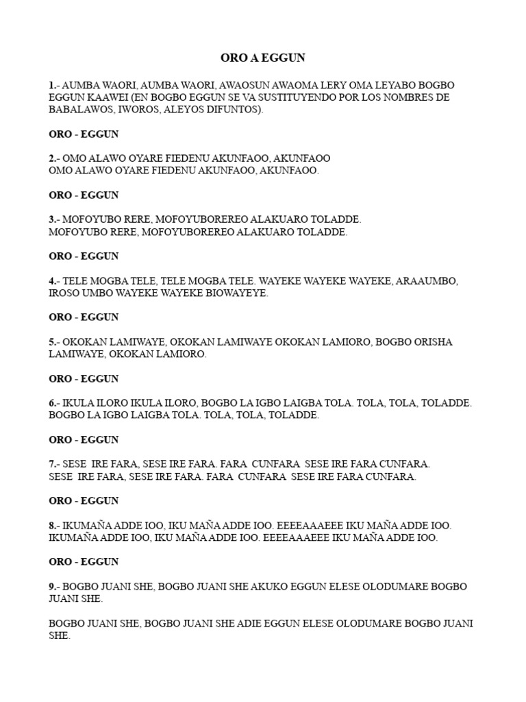 Oro A Eggun | PDF
