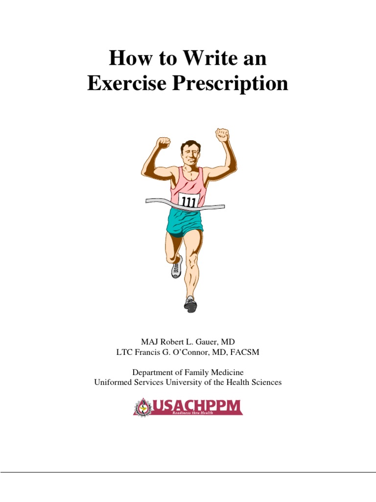 CHPPM How To Write and Exercise Prescription | PDF | Physical Exercise ...