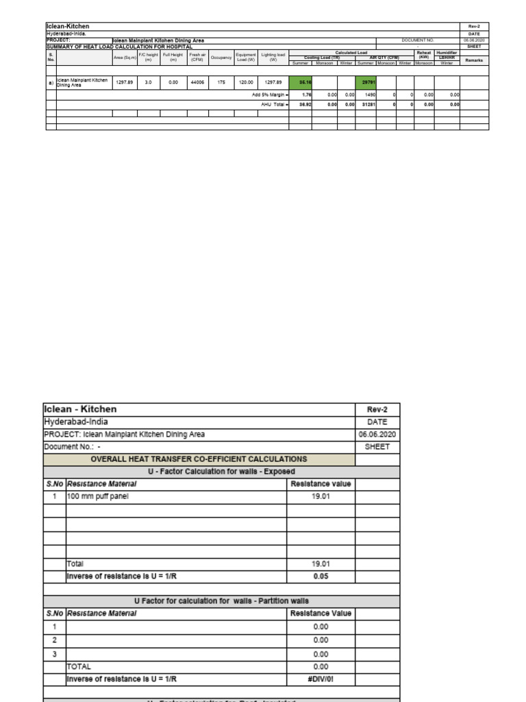 IDEC Heat Load Sheet | PDF | Electrical Resistance And Conductance ...