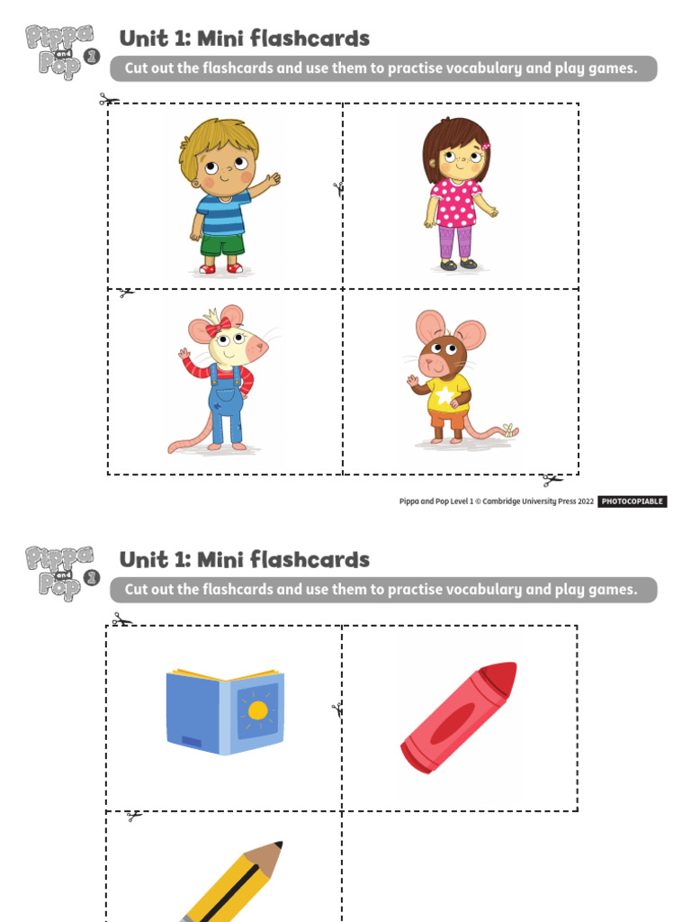 Pippa and Pop - L1 - AE - Home Practice Worksheets - Mini Flashcards ...