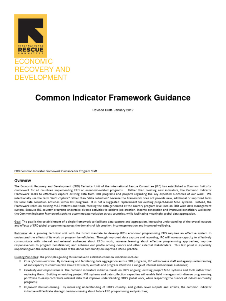 292 - Erd Common Indicator Framework Guidance Compressed | PDF ...