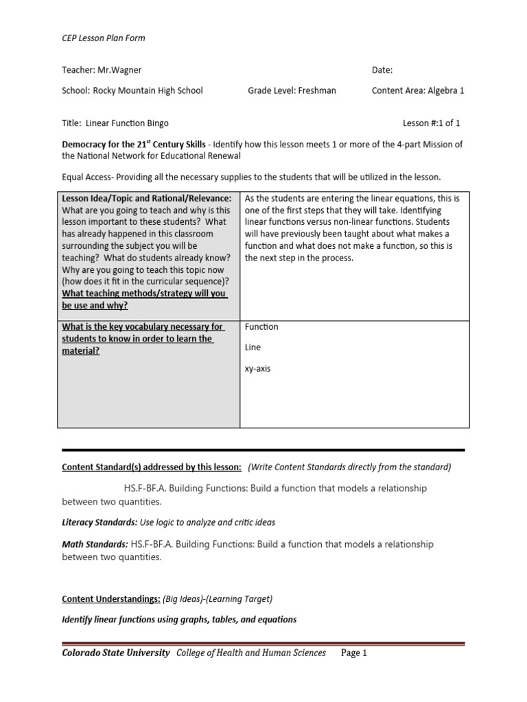 Freshman Algebra: Linear Bingo | PDF | Nonlinear System | Linearity
