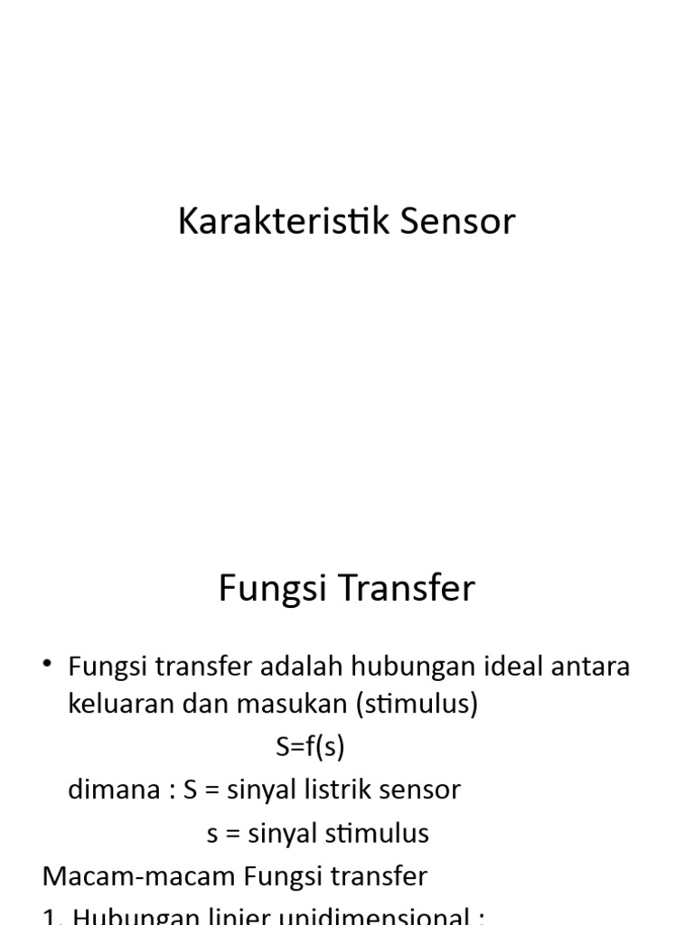 Karakteristik dan Fungsi Sensor | PDF