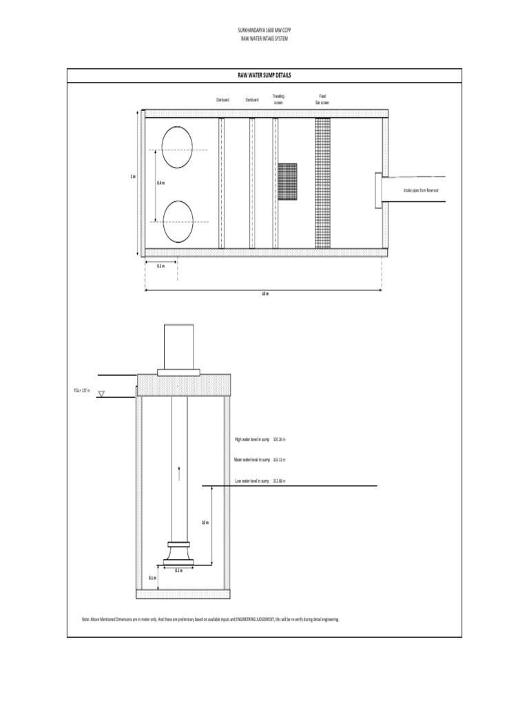 Raw Water Intake Sump | PDF