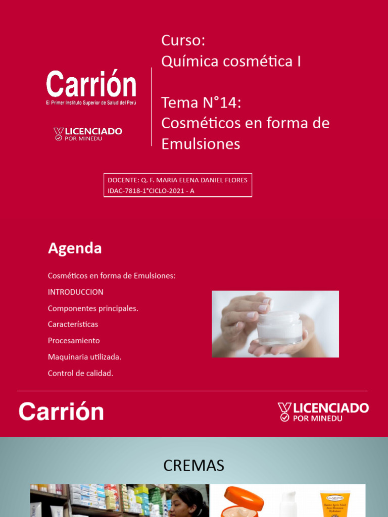 Emulsiones en Cosméticos: Tipos y Usos | PDF | Emulsión | Agua