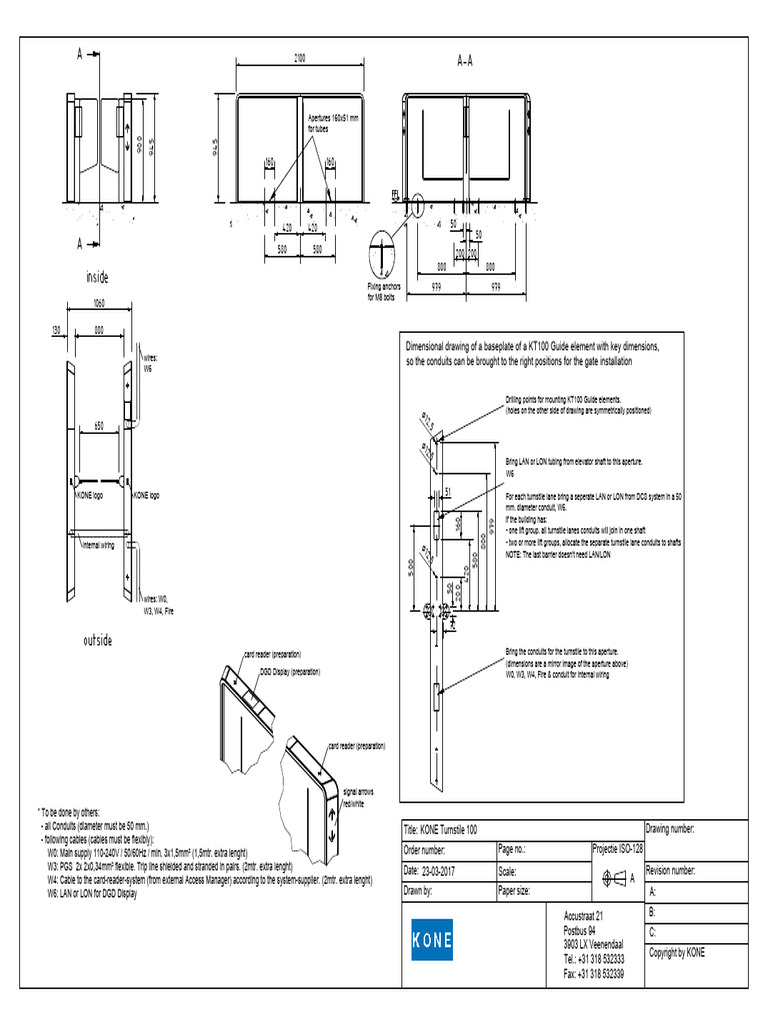 Drawing Kone Turnstile 100 Tcm49 49985 | PDF | Manufactured Goods ...