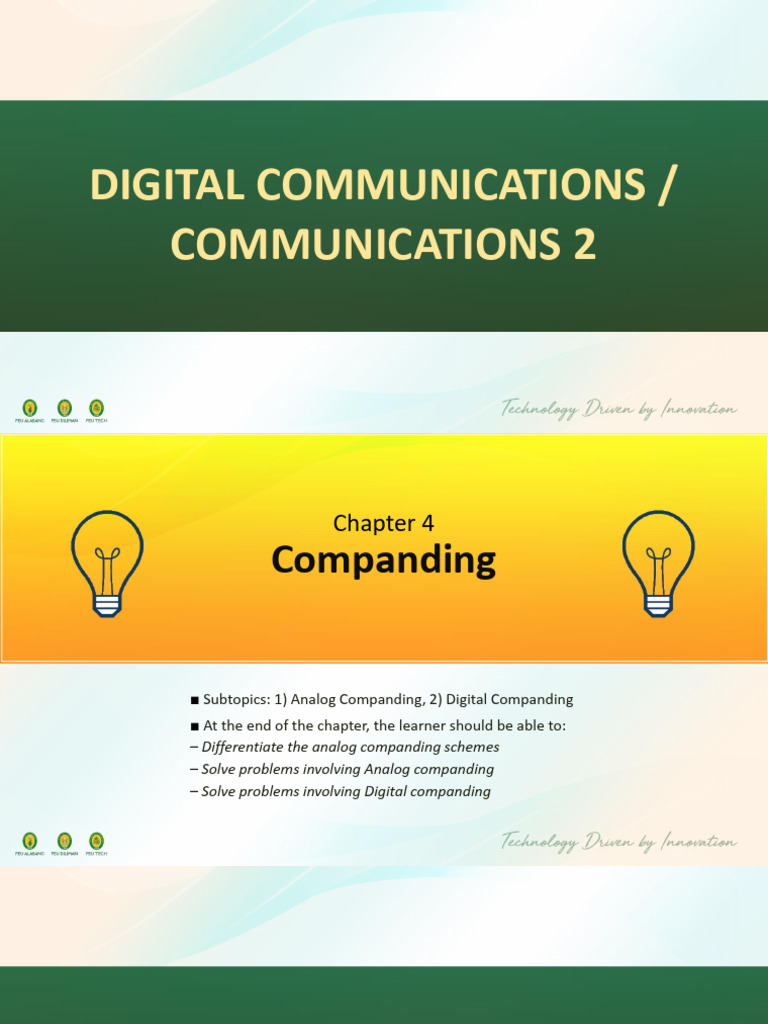 Companding in Digital Communications | PDF | Amplifier | Computer Science
