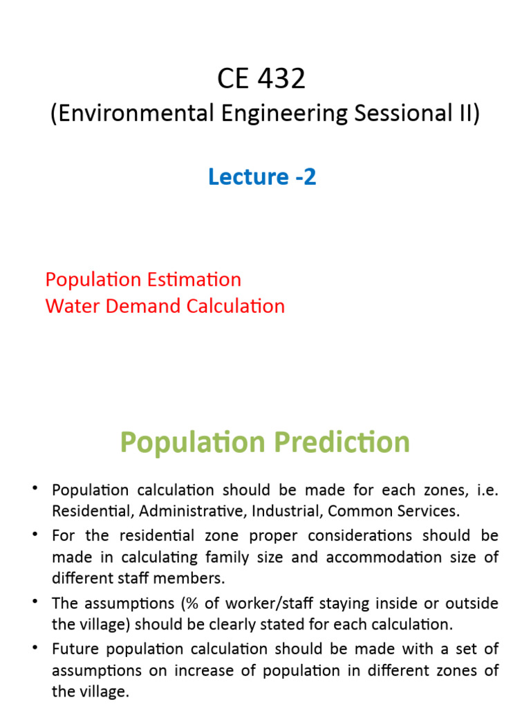 2.population, Water Demand | PDF | Water | Firefighting