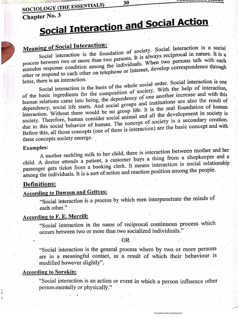 Chap 3 Social Interaction | PDF