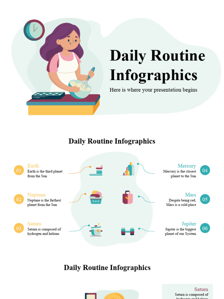 Daily Routine Infographics by Slidesgo | PDF | Planets | Planets In ...