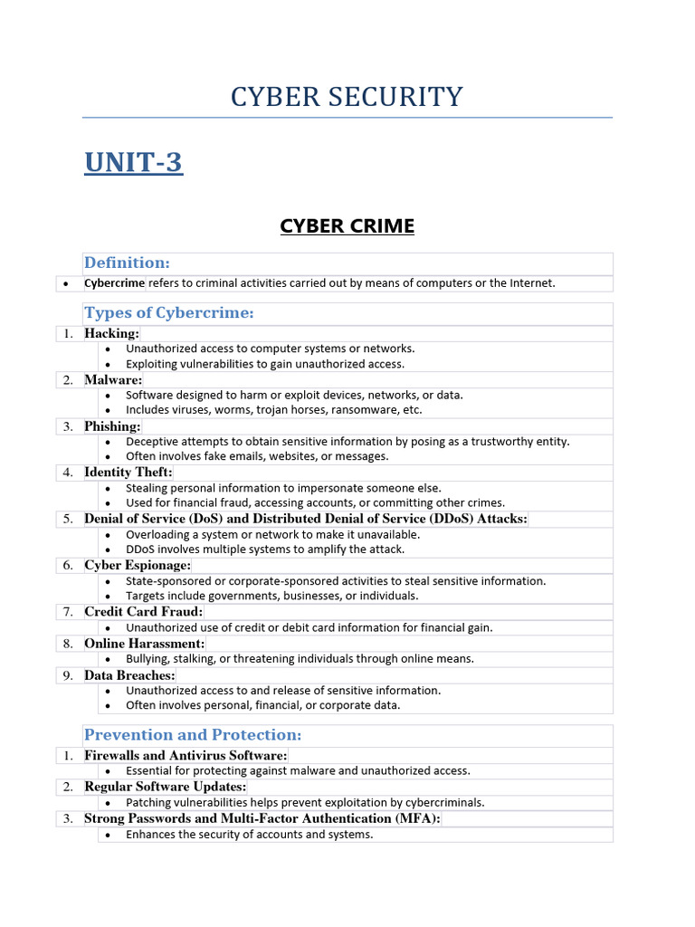 Cyber Security Unit-3 | PDF | Security | Computer Security
