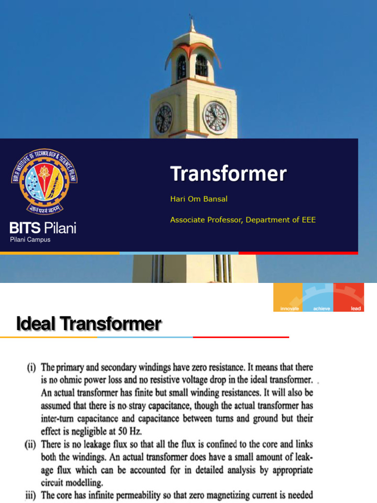 Lecture Slide of Transformers | PDF | Transformer | Quantity