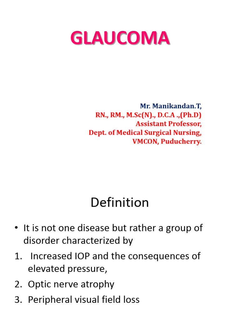 Glaucoma 191024141130 | PDF | Glaucoma | Vision